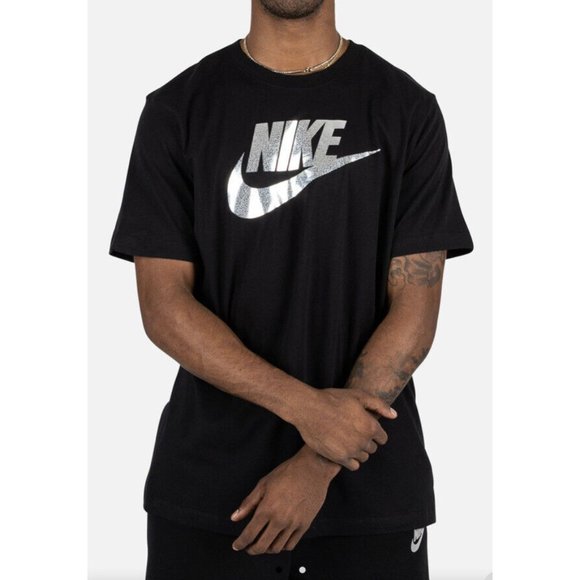 Nike | Shirts | Nike Sportswear Silver Surfer Swoosh Mens Tshirt Black ...